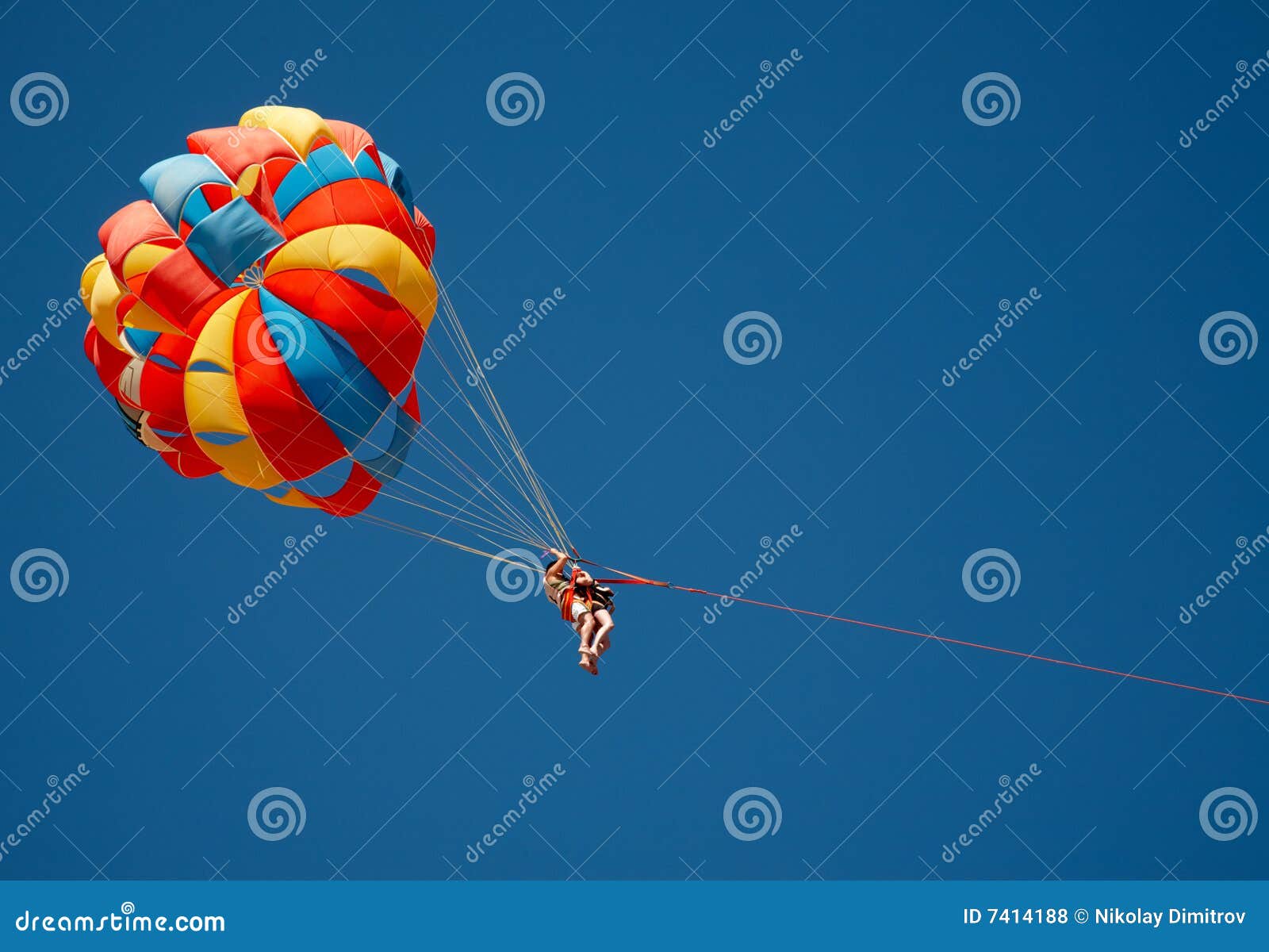 Color parachute in the sky stock photo. Image of entertainment - 7414188
