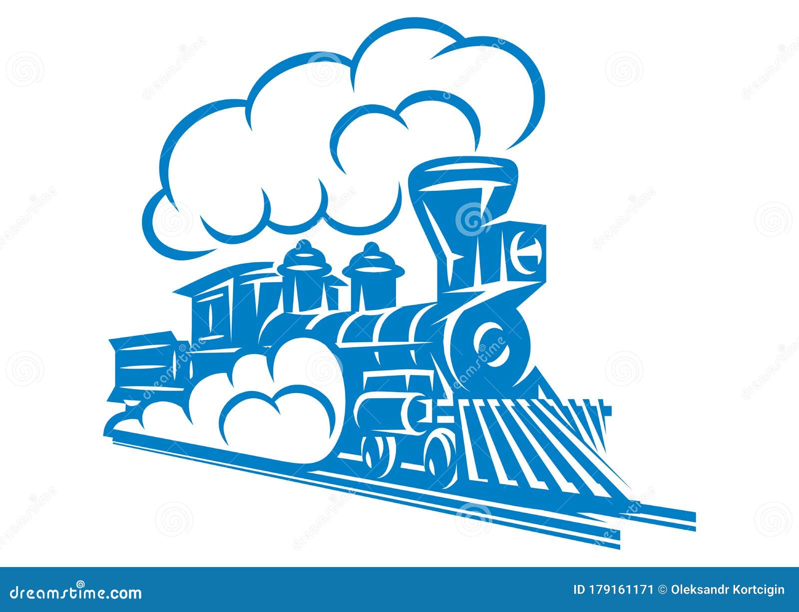 Color Pattern for Design with Retro Train on Rails. Vector Illustration ...