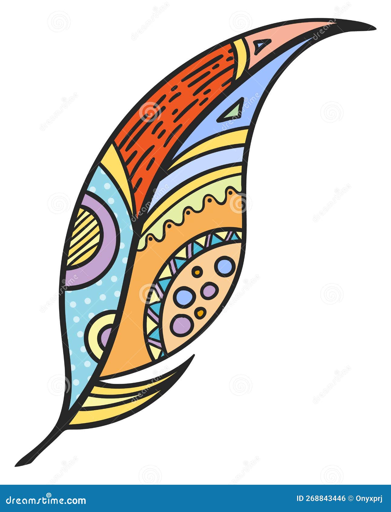 Color Pattern Feather. Bird Wing Ornate Quill Stock Vector ...