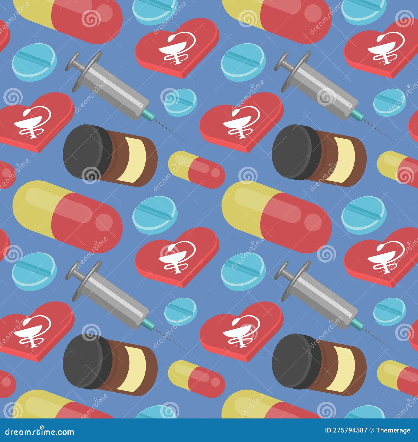 Color Pattern with Medical Elements in 3d Style Stock Vector ...