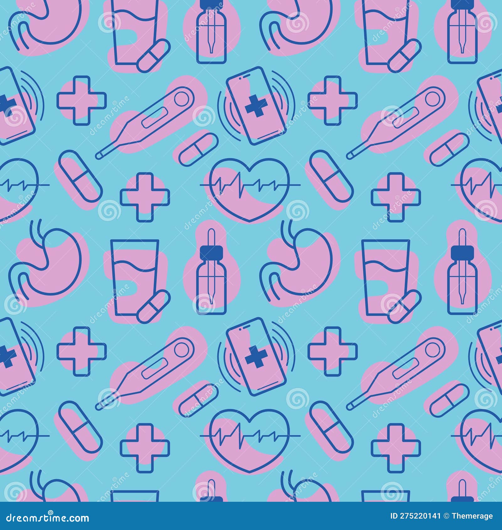 Color Pattern with Medical Elements in Vector and Illustration Stock ...