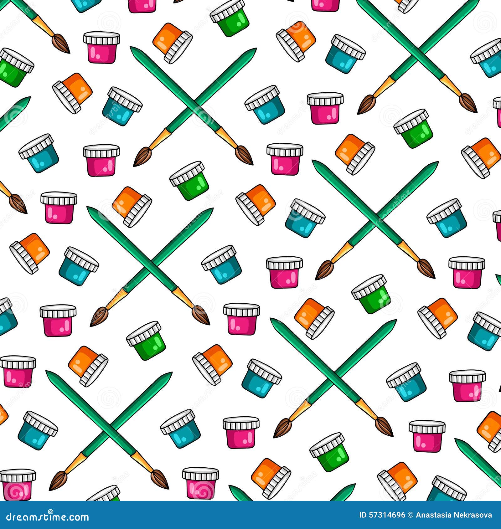 The Color Pattern of a Set of Colored Paints and Brushes for Painting ...