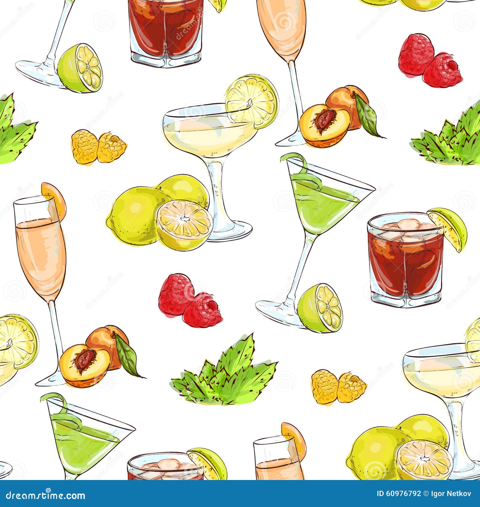 Color Pattern Unforgettables Cocktails Stock Vector - Illustration of ...