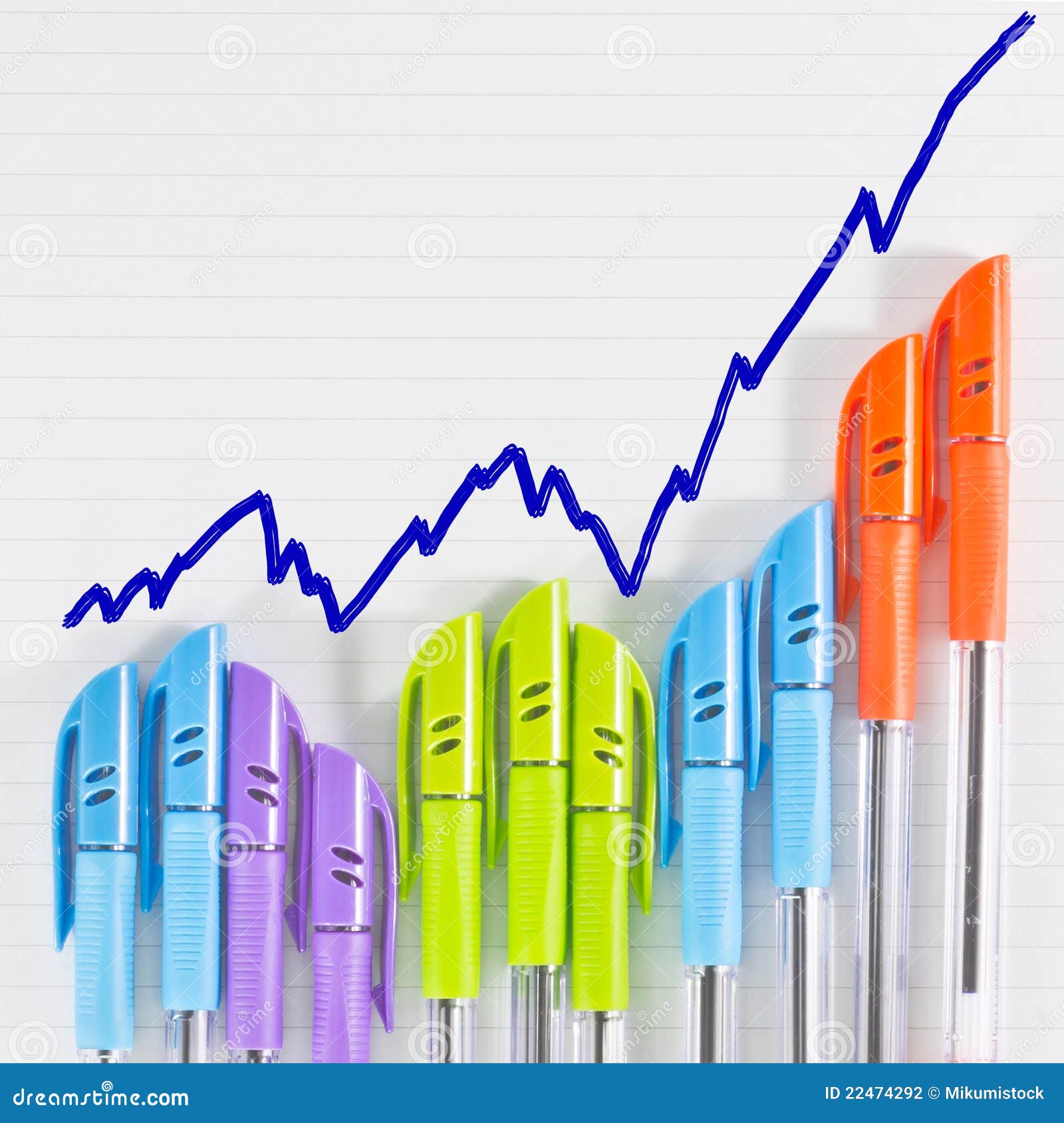 Color pen business graph stock photo. Image of background - 22474292