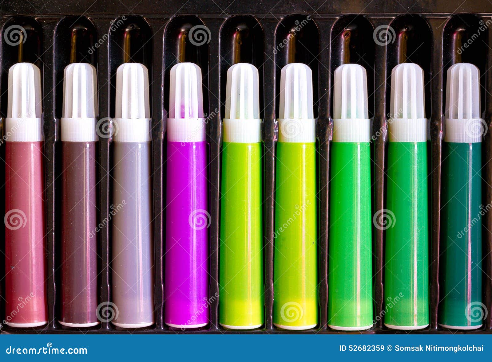 Color pen set stock image. Image of craft, group, black - 52682359