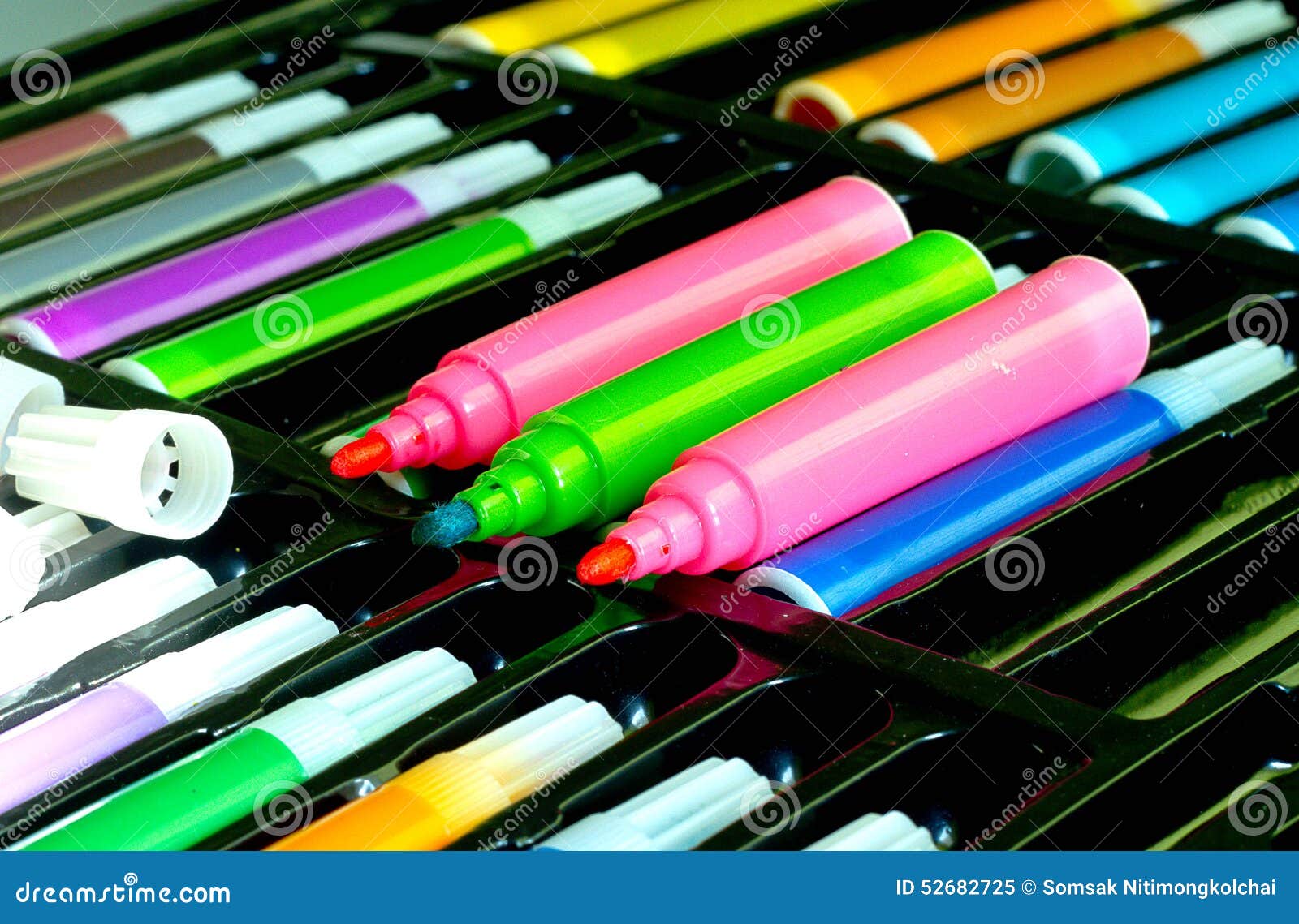 Color pen set stock image. Image of background, graphic - 52682725