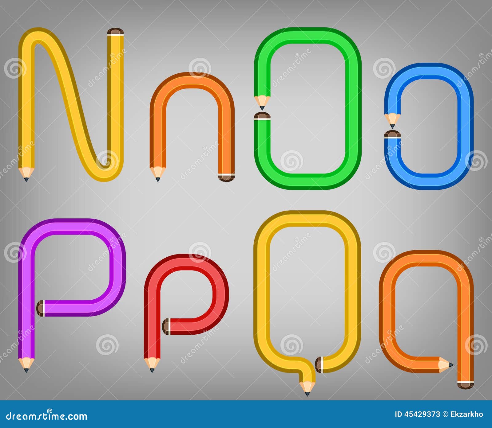 Color Pencil Alphabet Style Stock Vector - Illustration of design ...