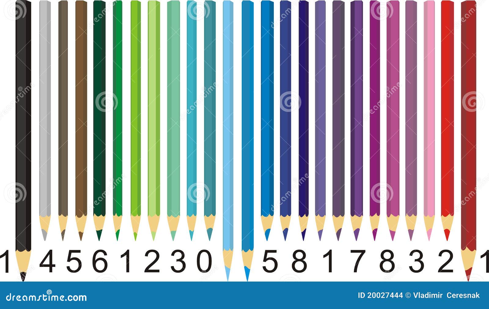 Color pencil barcode stock vector. Illustration of unique - 20027444