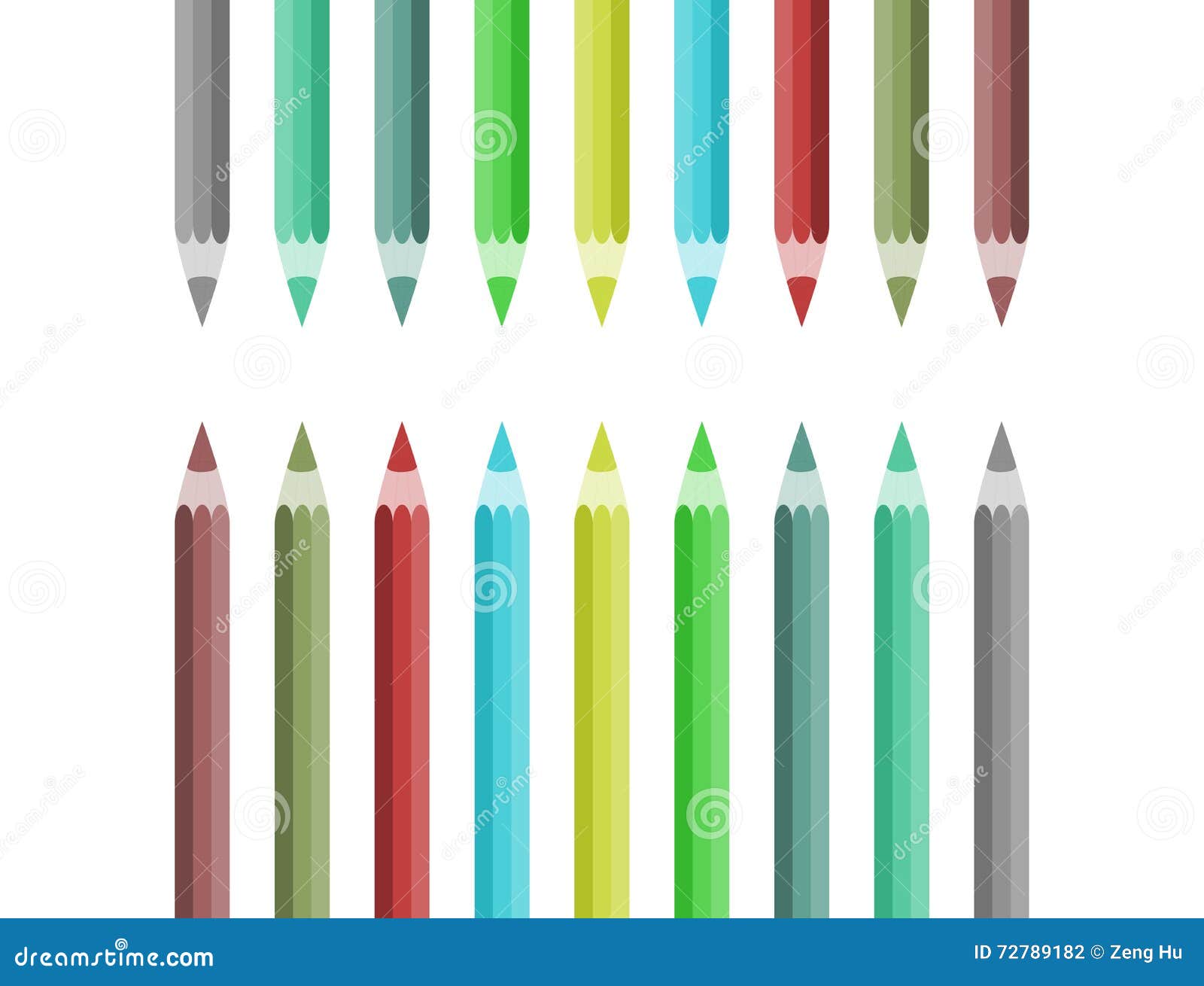 Color pencil stock illustration. Illustration of children - 72789182