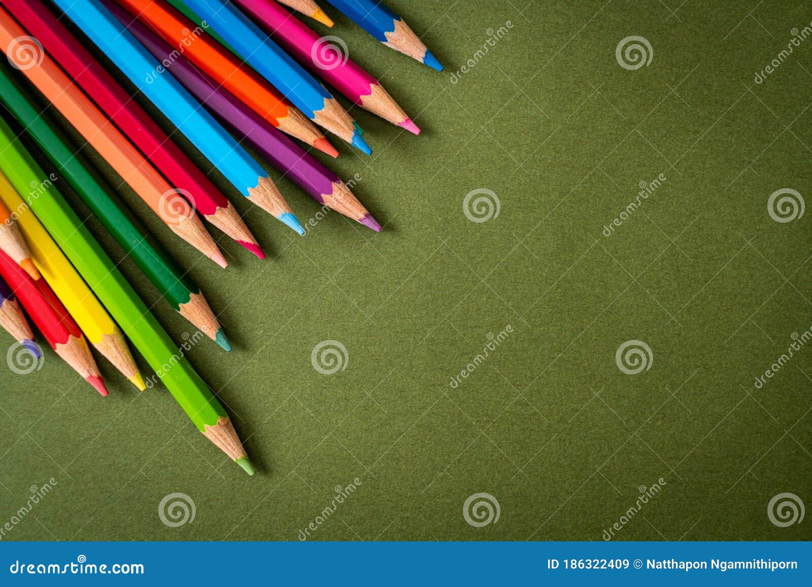 Color Pencil with Copy Space Stock Image - Image of pink, collection ...