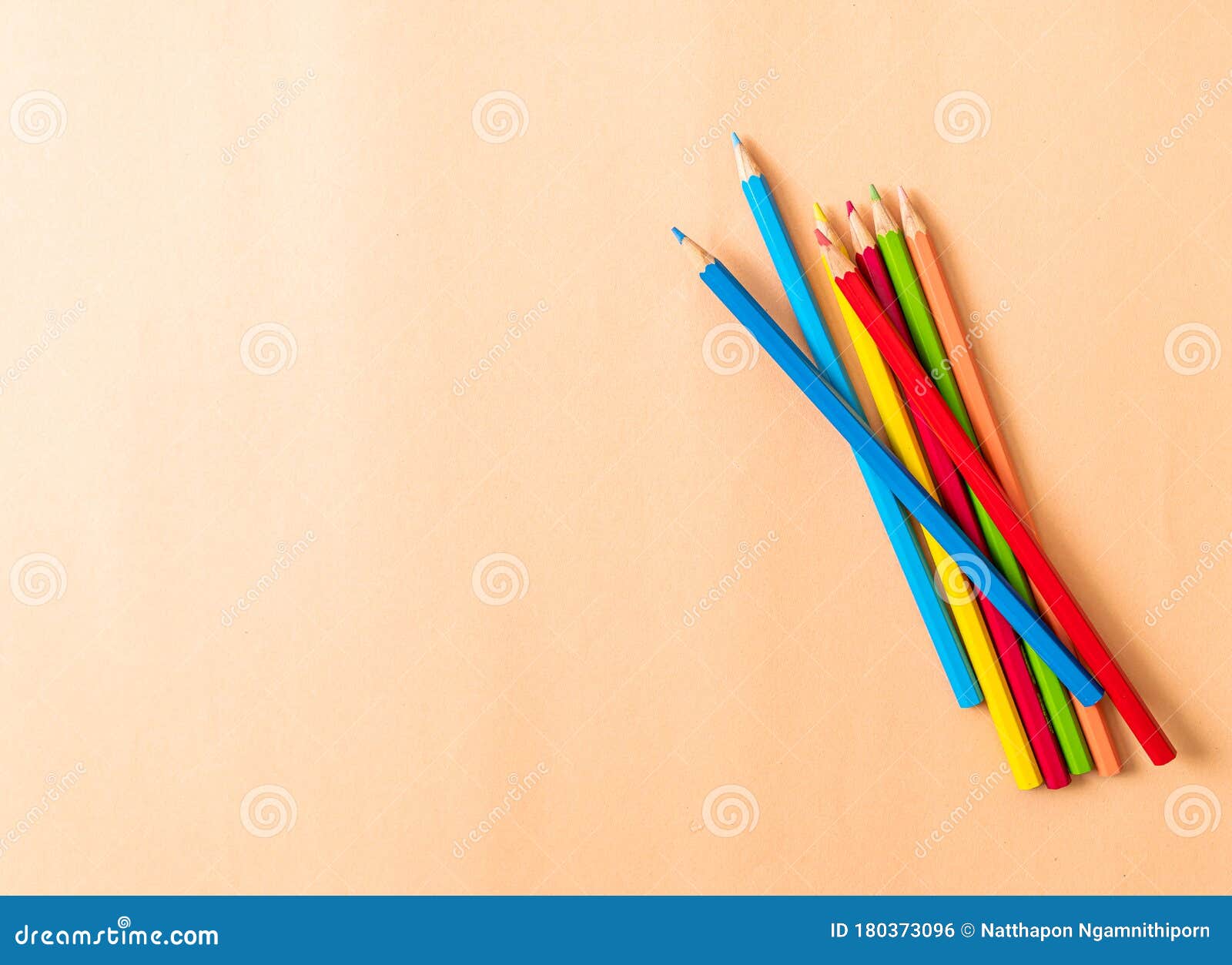 Color Pencil with Copy Space Stock Photo - Image of blue, pink: 180373096