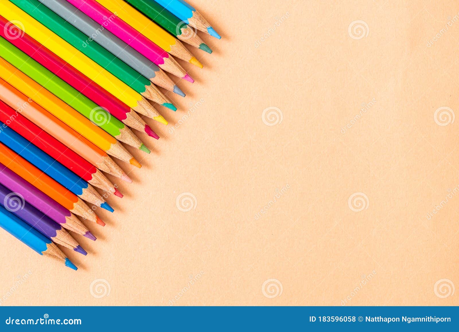 Color Pencil with Copy Space Stock Photo - Image of orange, pattern ...