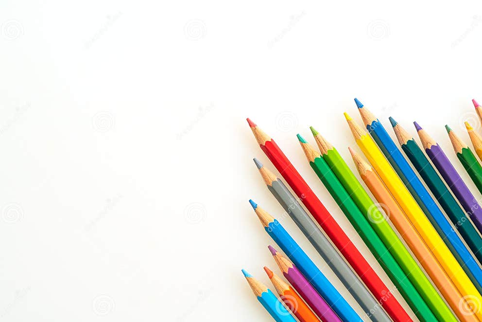 Color Pencil with Copy Space Stock Photo - Image of isolated ...