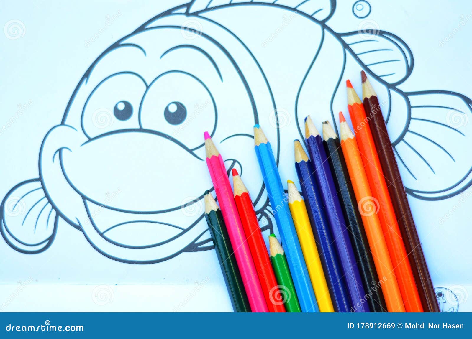 Color Pencil Drawing of Big Fish. Stock Image - Image of fish, writing ...