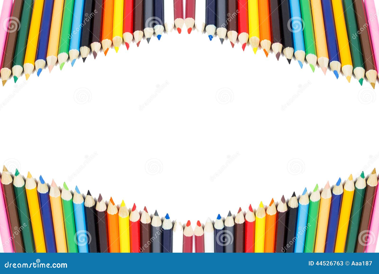 Color Pencil Frame with White Stock Image - Image of color, area: 44526763