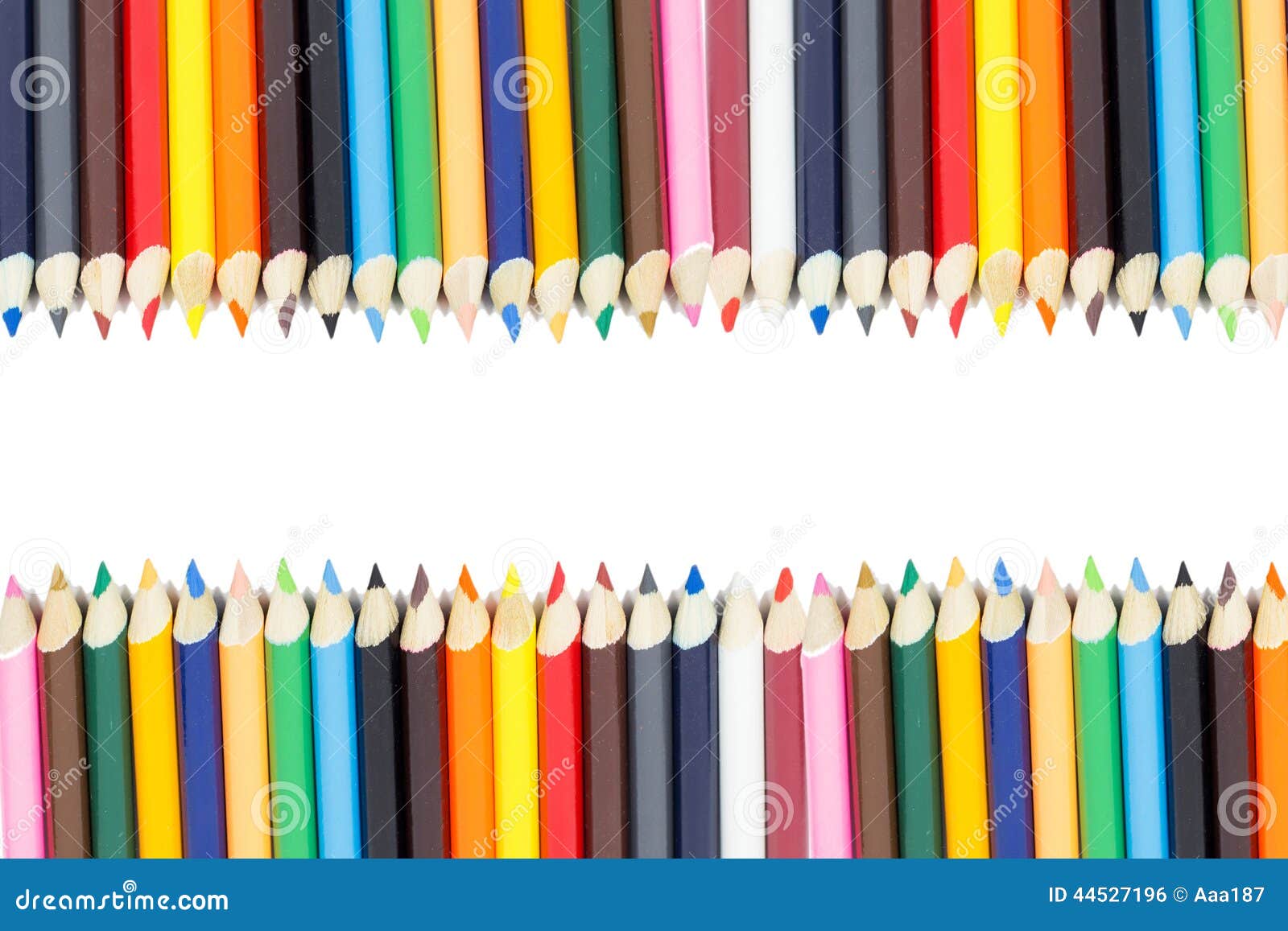 Color Pencil Frame with White Stock Photo - Image of abstract ...