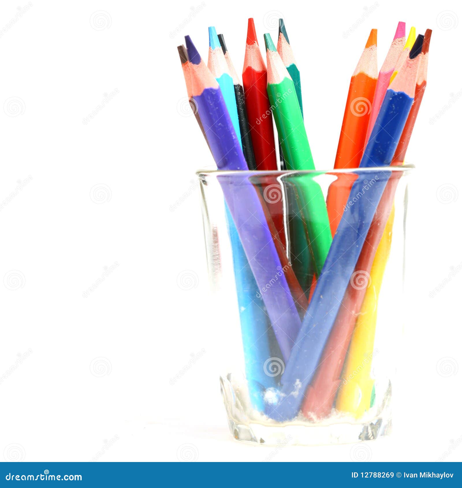 Color pencil in glass stock image. Image of object, abstract - 12788269