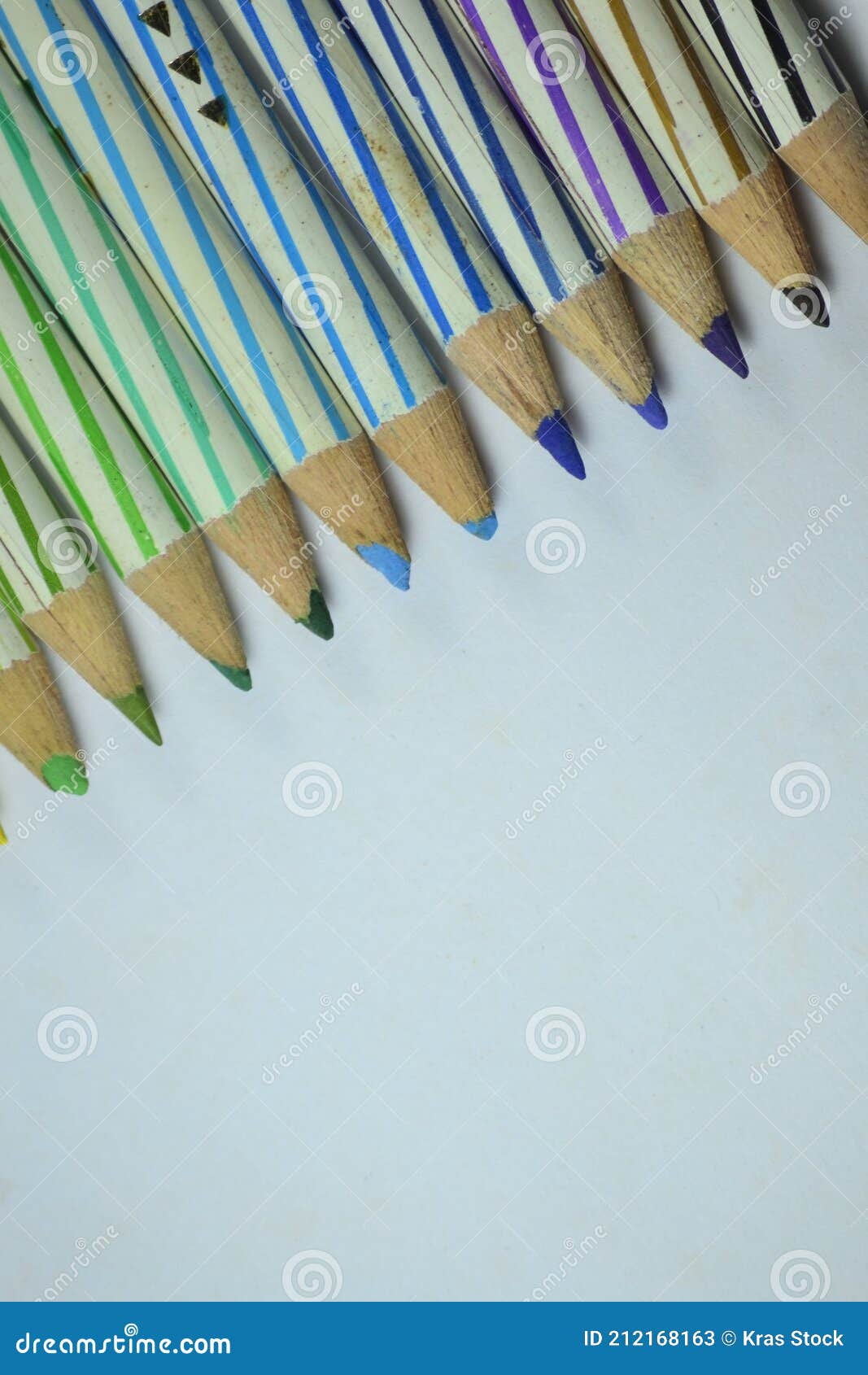 Color Pencil in Line with a White Background Stock Image - Image of ...