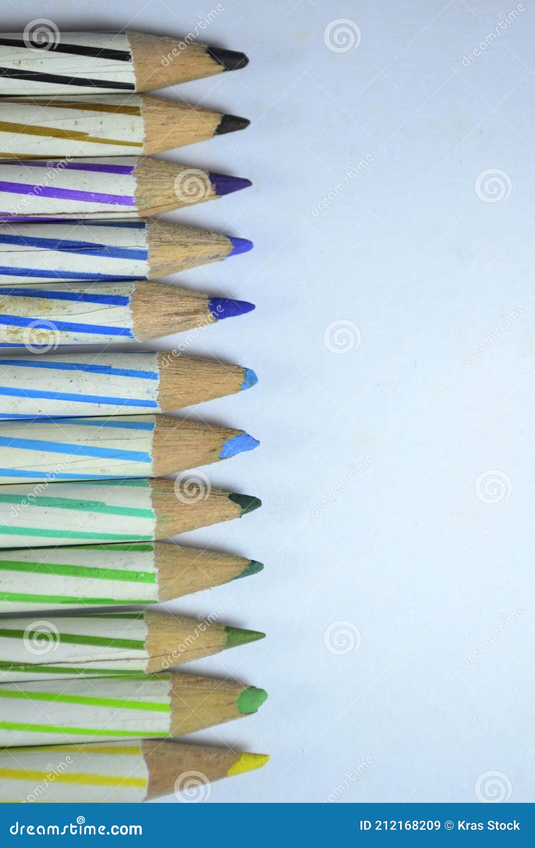 Color Pencil in Line with a White Background Stock Image - Image of ...