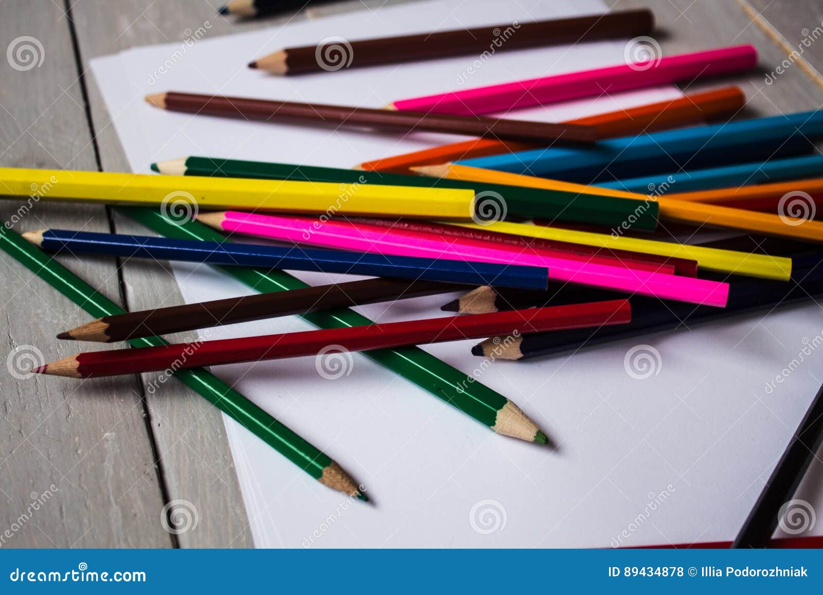 Color pencil in a mess stock photo. Image of education - 89434878