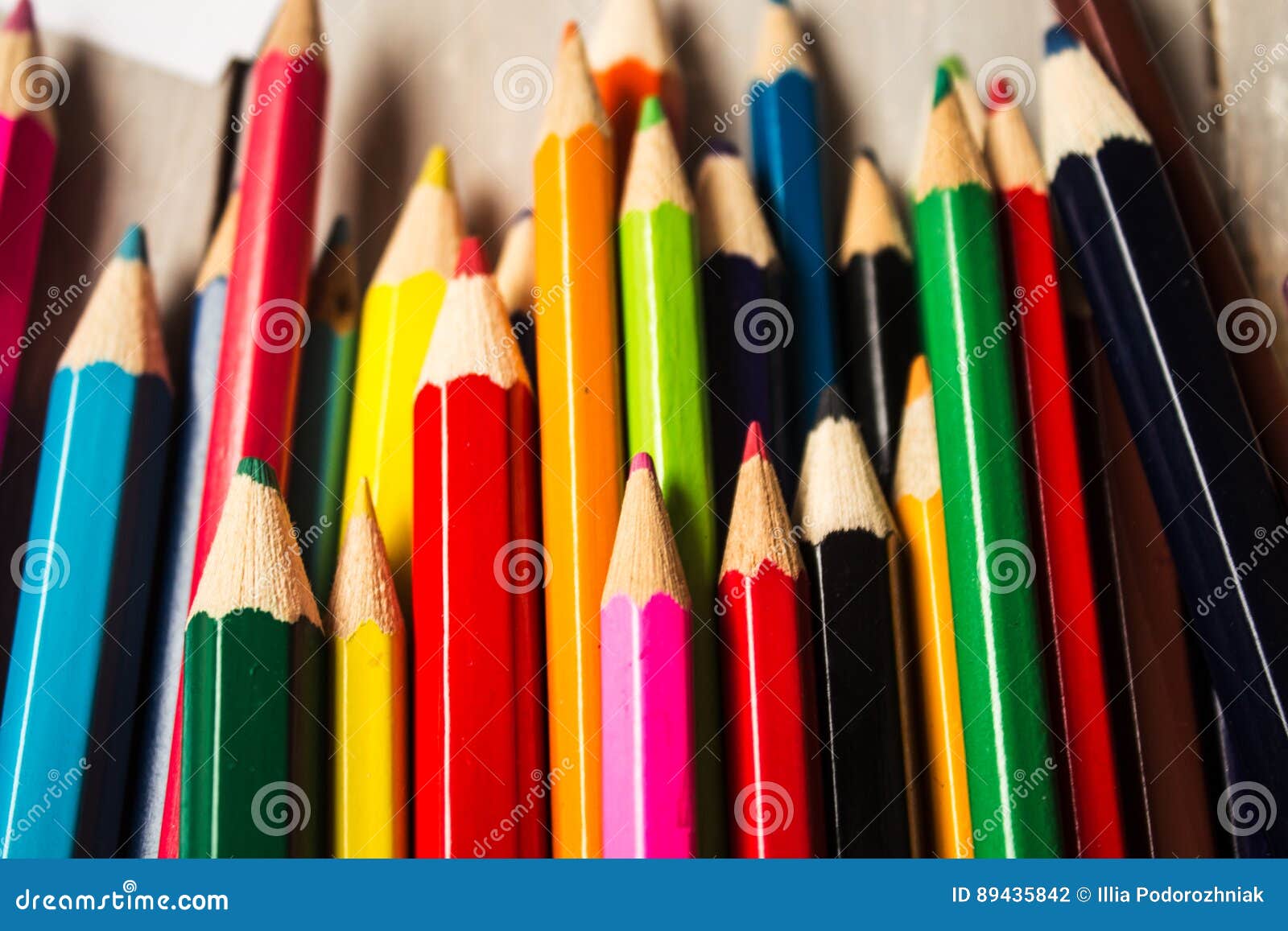 Color pencil in a mess stock photo. Image of brochure - 89435842
