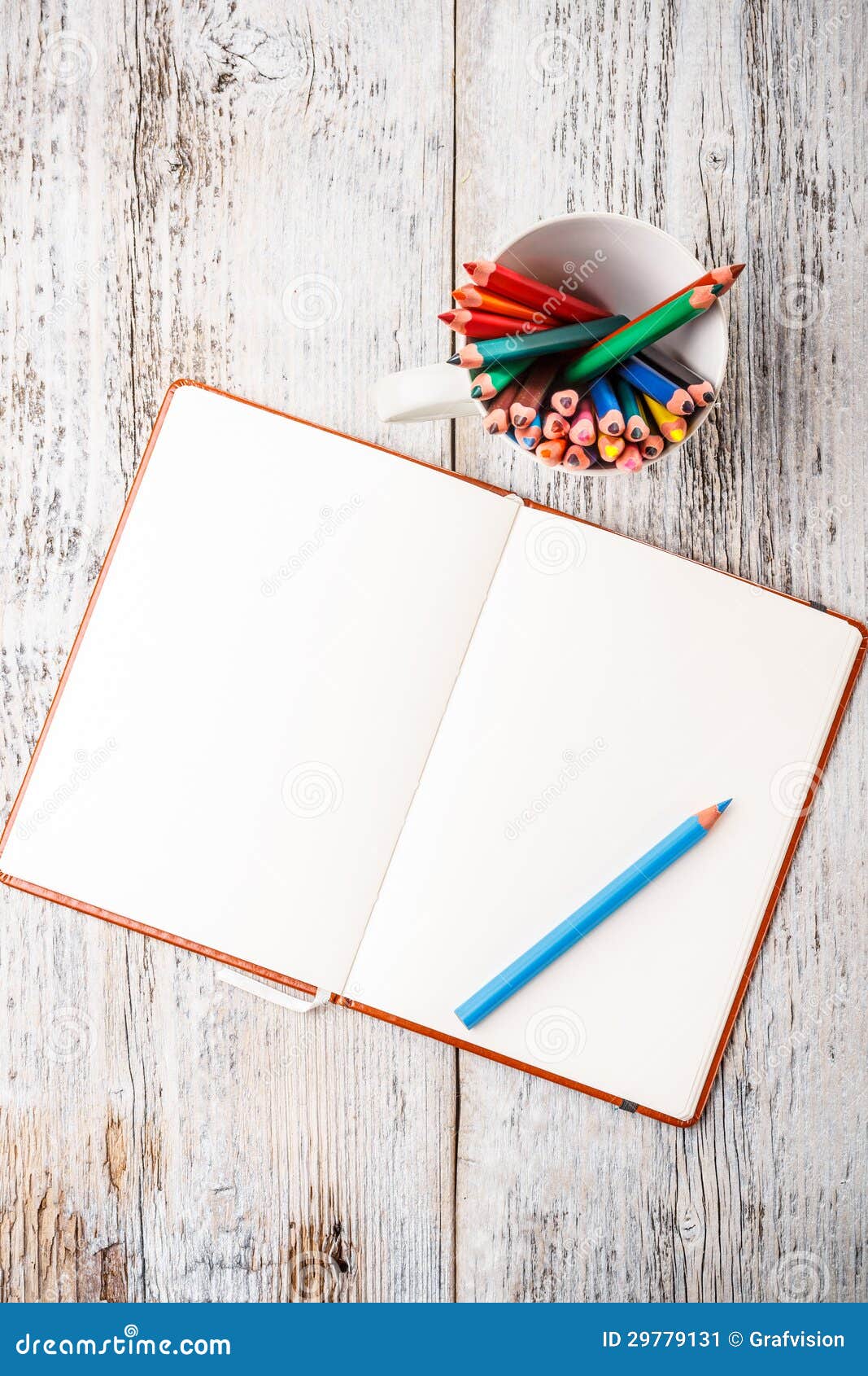 Color pencil and notepad stock image. Image of education - 29779131