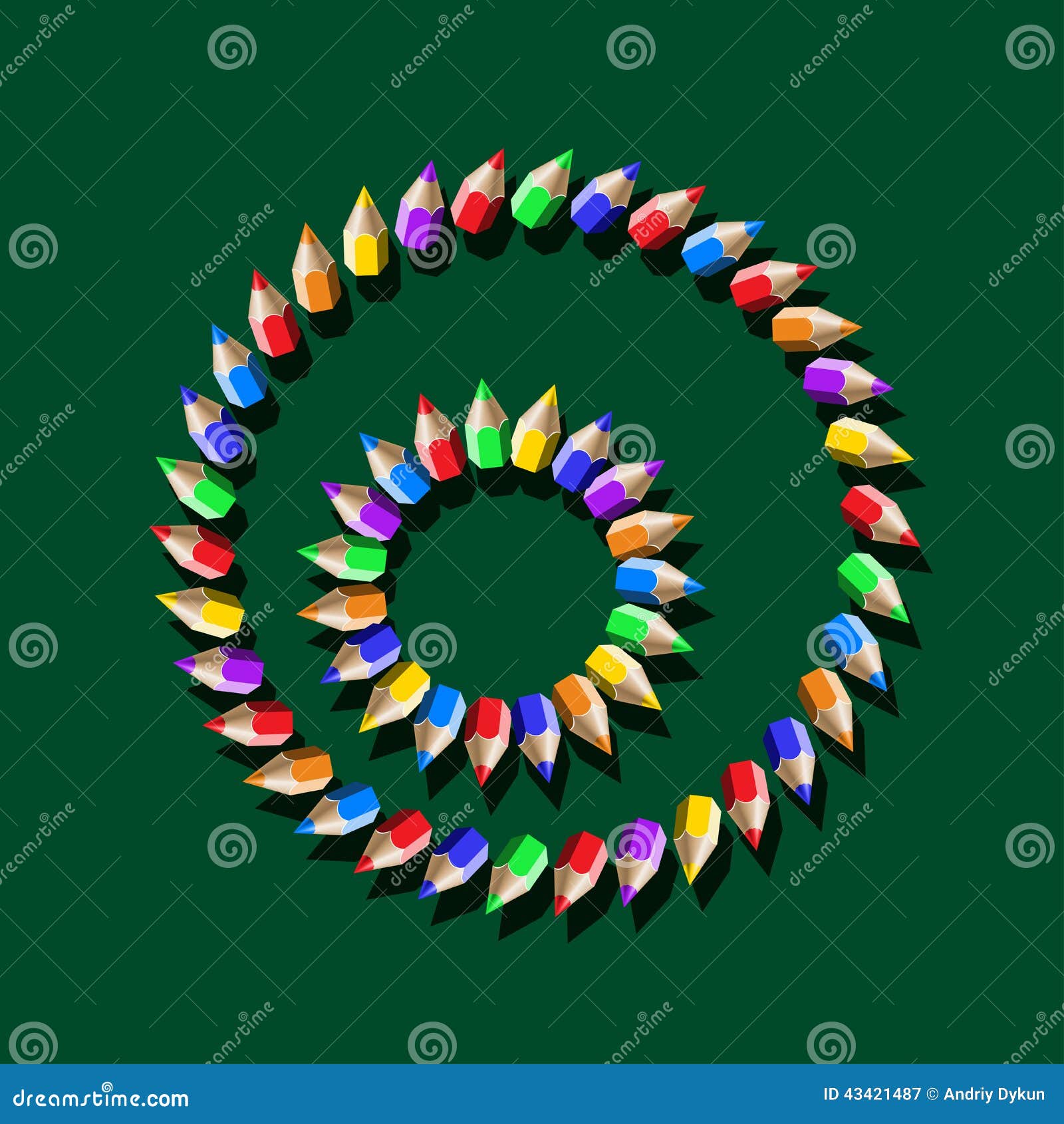 Color pencil pattern stock vector. Illustration of drawing - 43421487