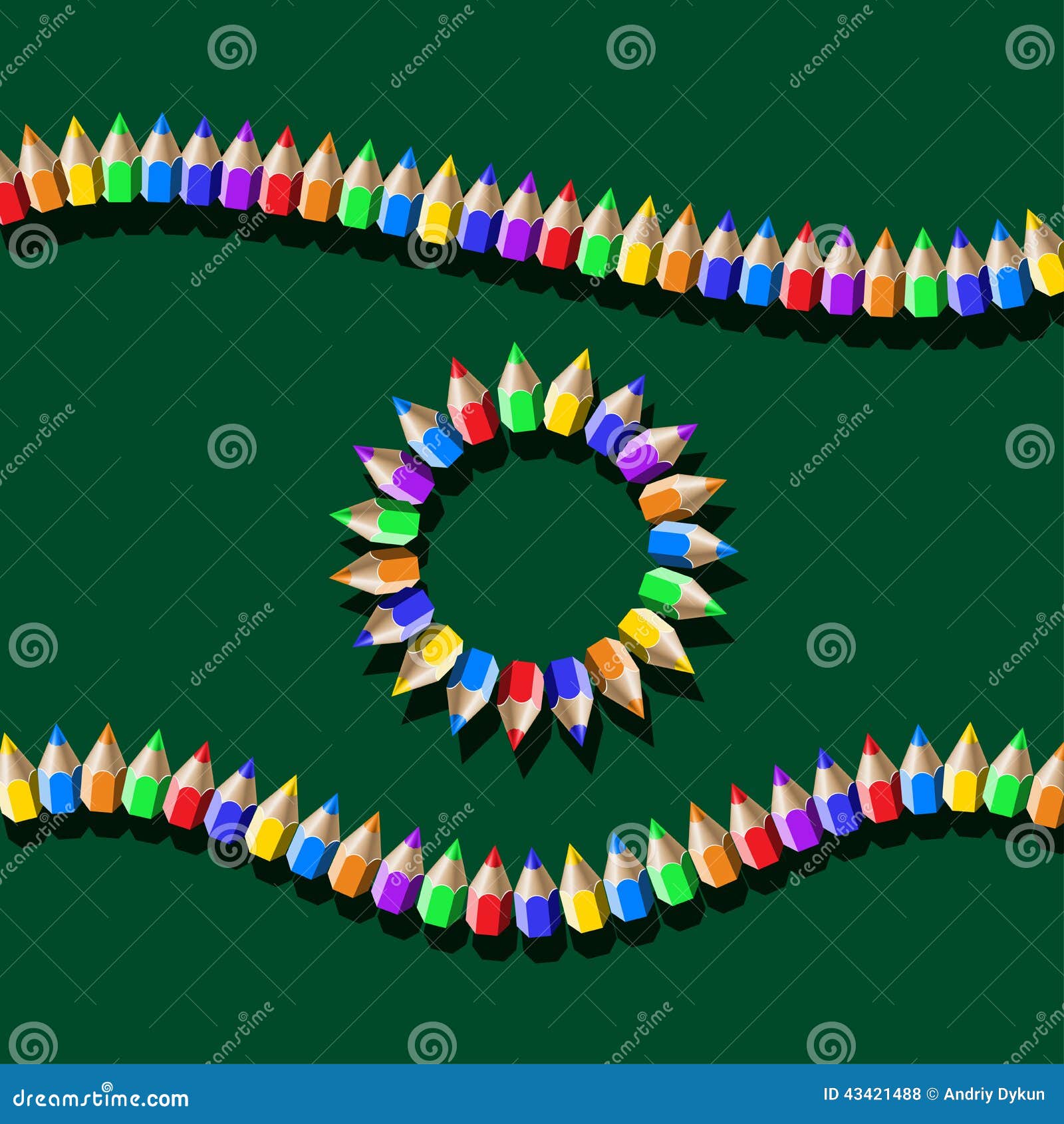 Color pencil pattern stock vector. Illustration of education - 43421488
