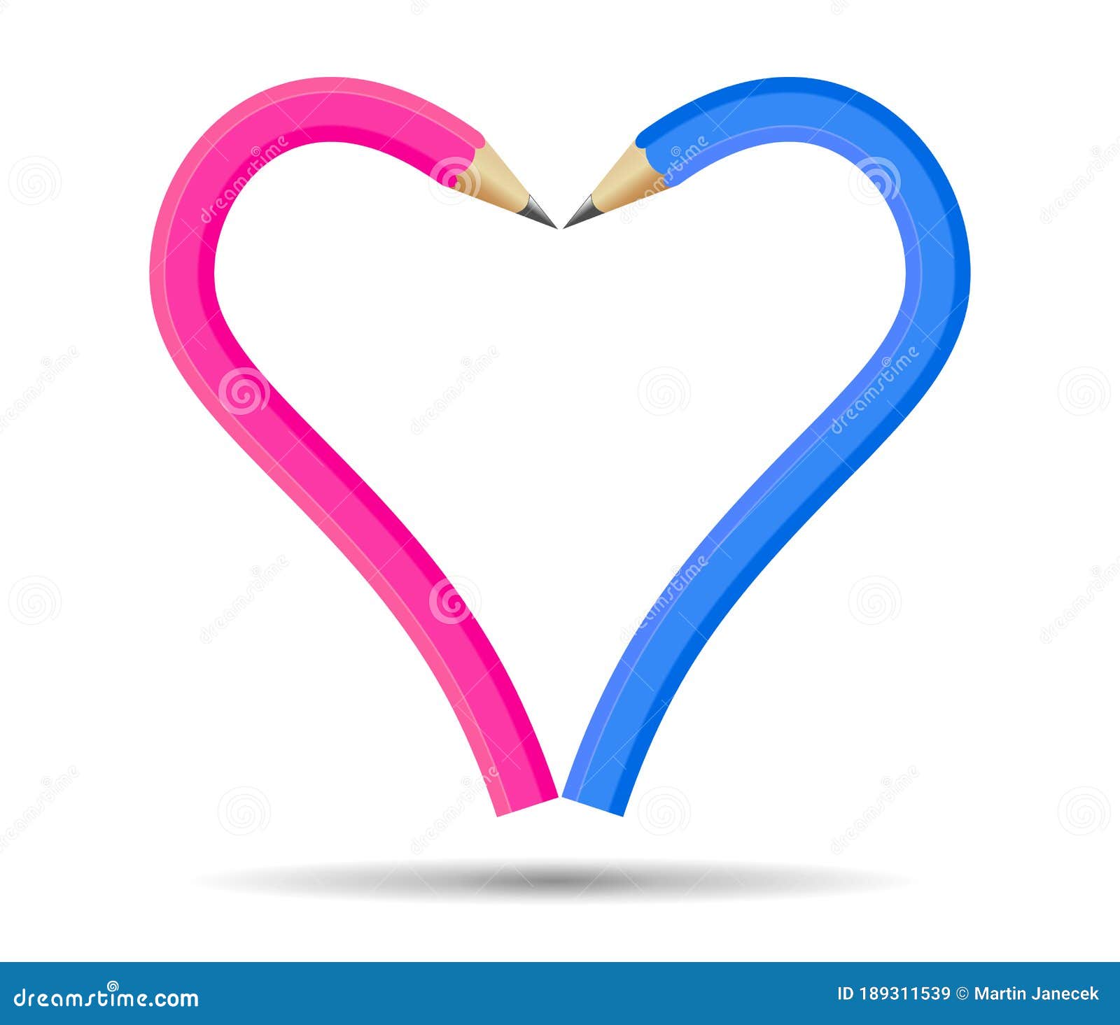 Color pencil shape heart stock vector. Illustration of medicine - 189311539