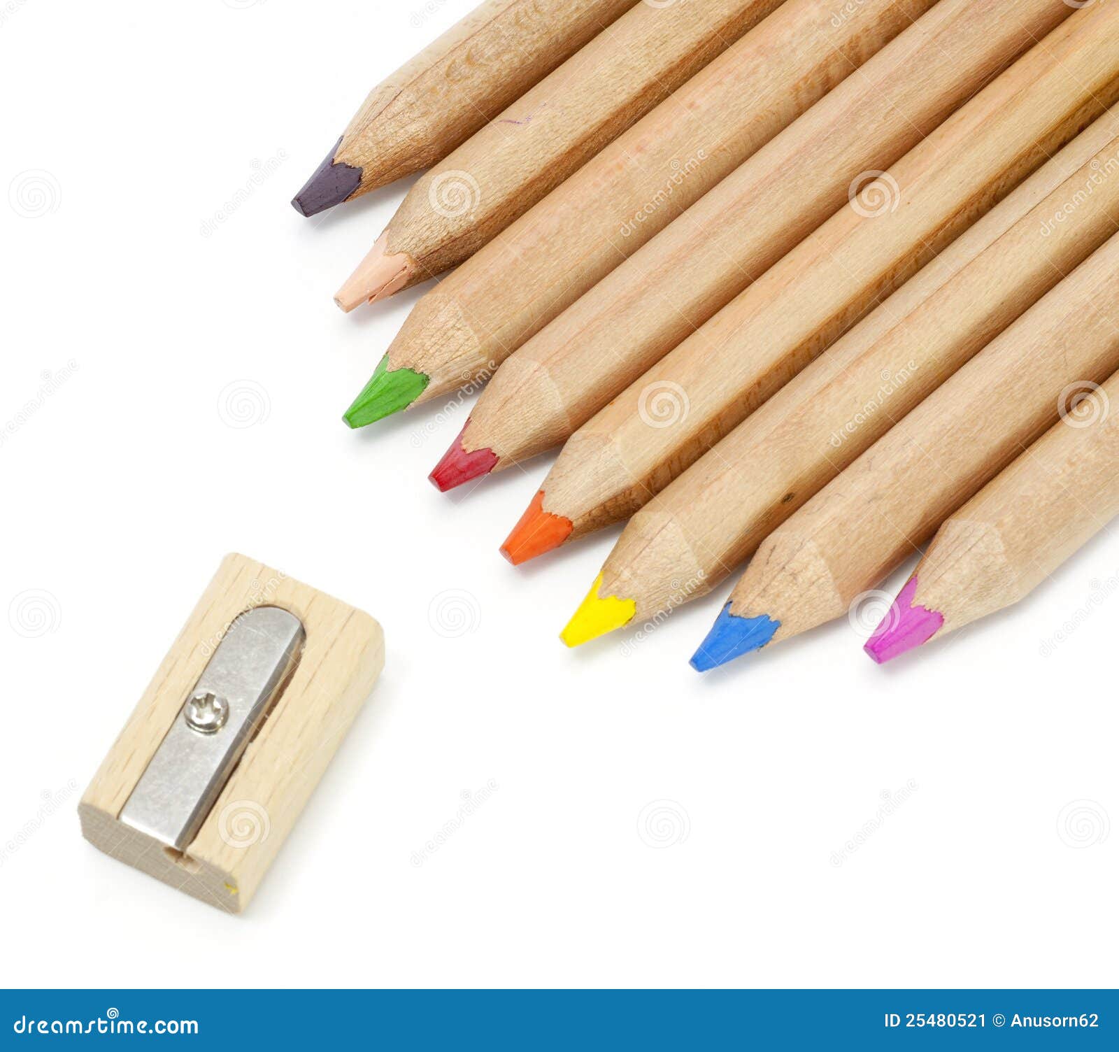 Color pencil and sharpener stock image. Image of sharp - 25480521