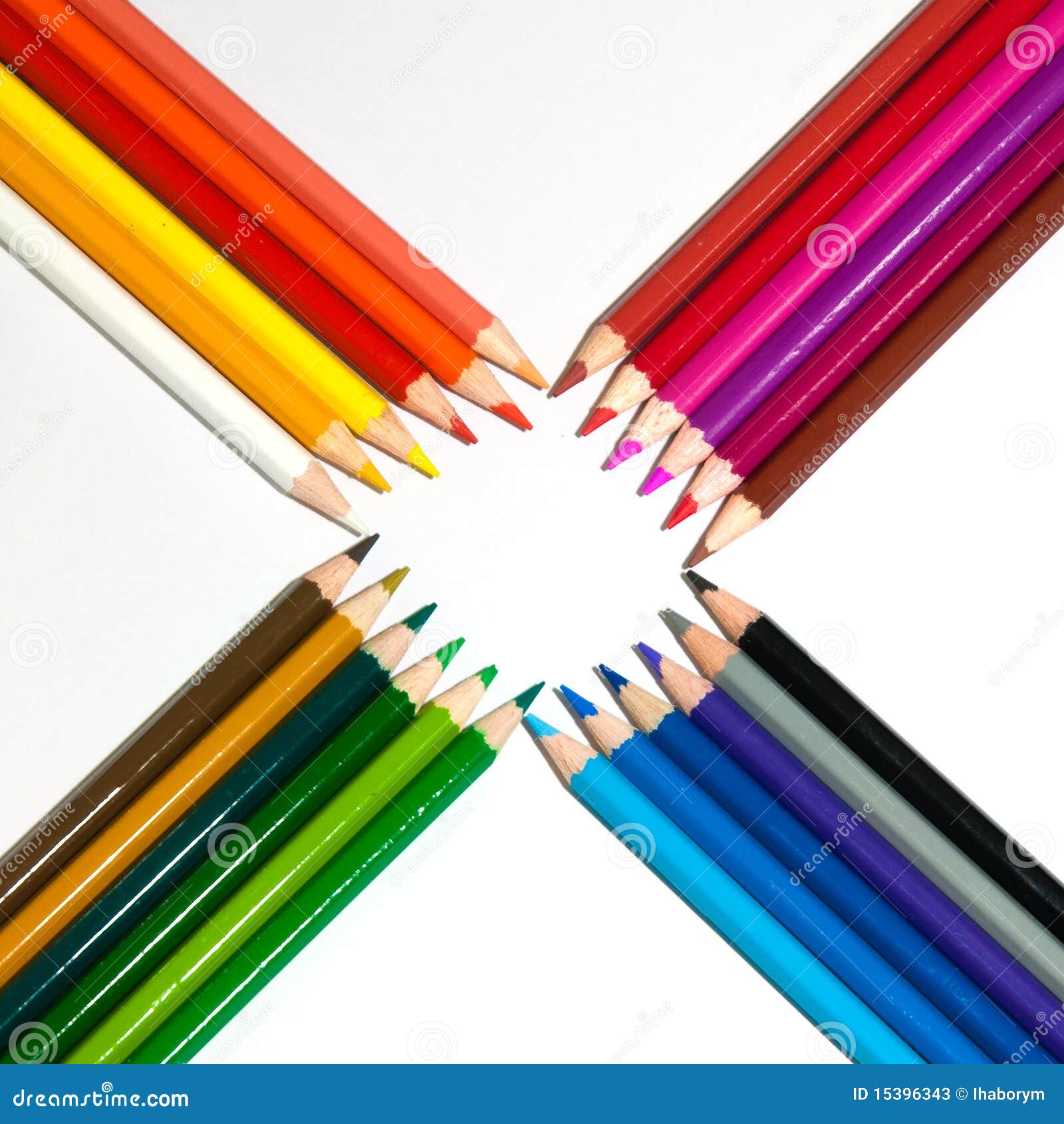 Color Pencil on White Background Isolated Stock Image - Image of bright ...