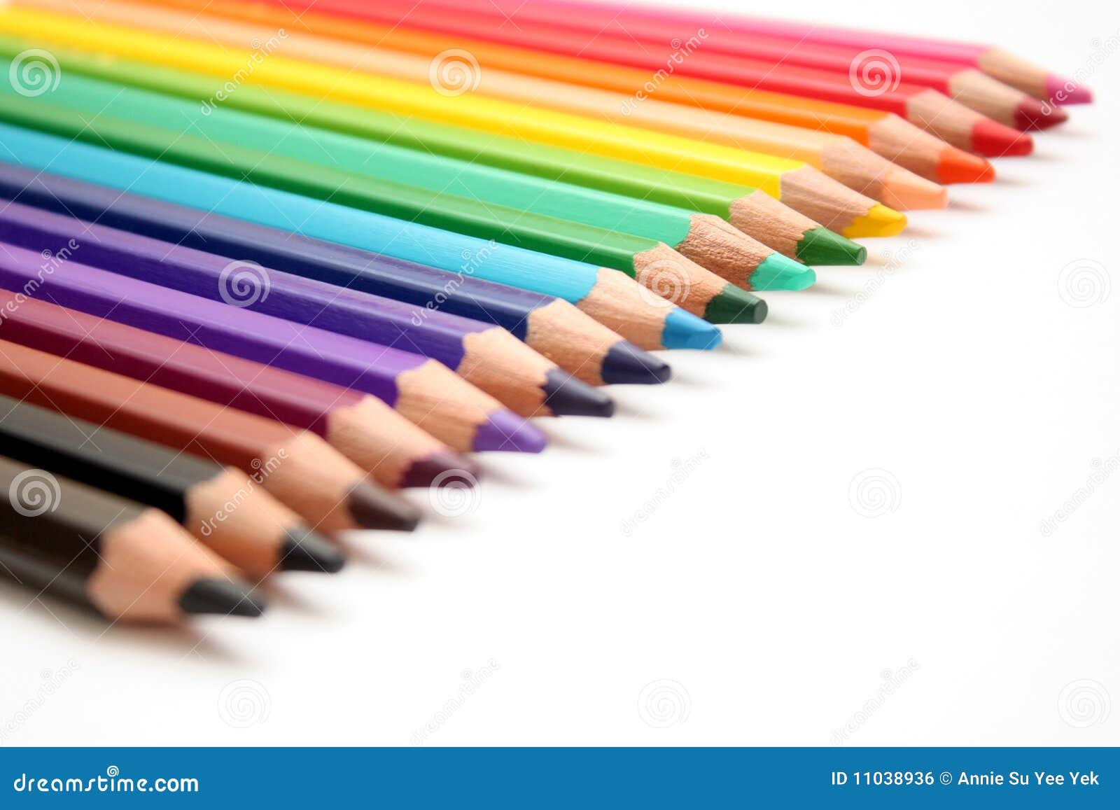 Color Pencils In Arrange In Color Wheel. Assortment Of Colored Pencils ...