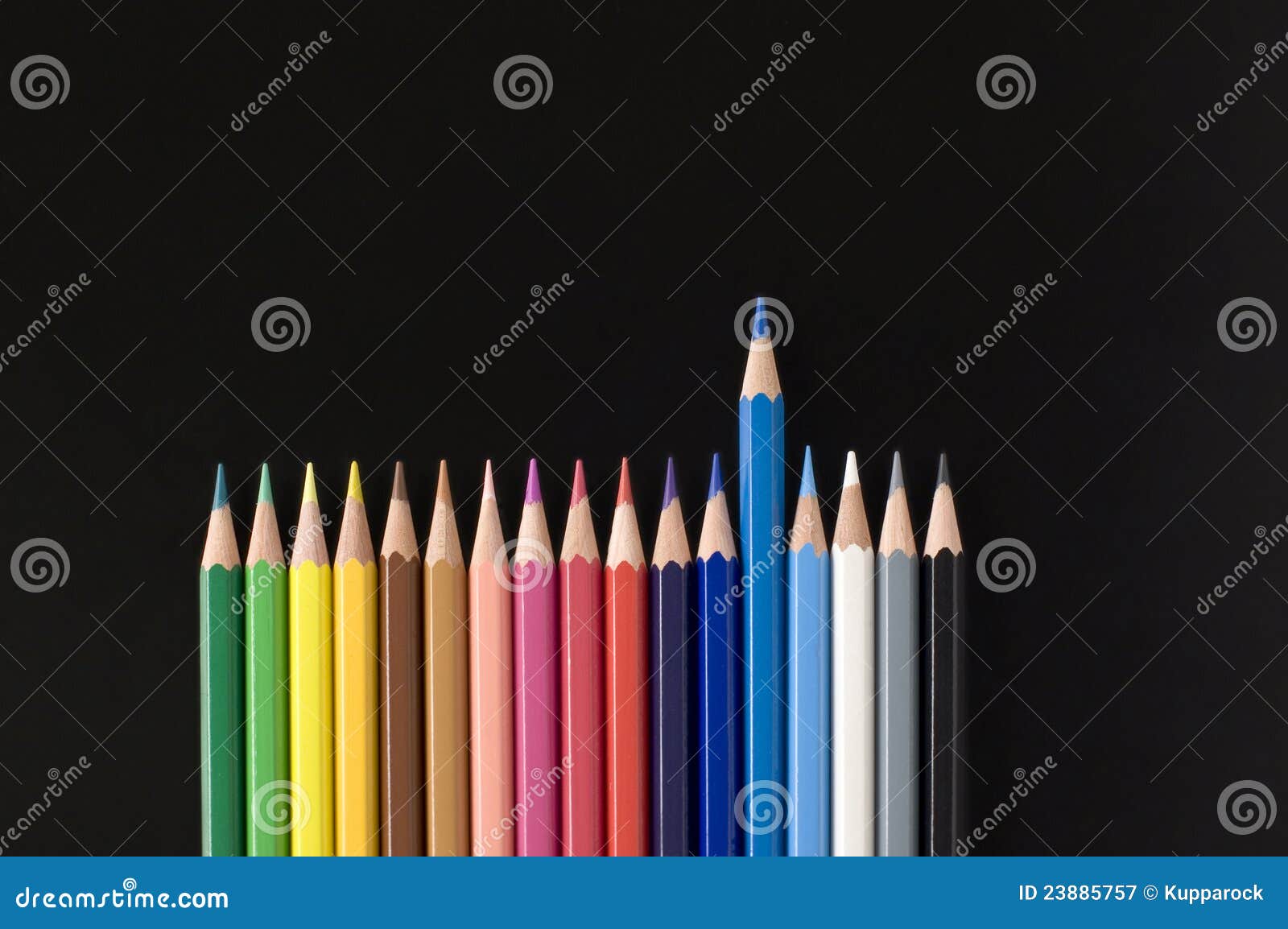 Color Pencils on Black Background Stock Image - Image of objects ...