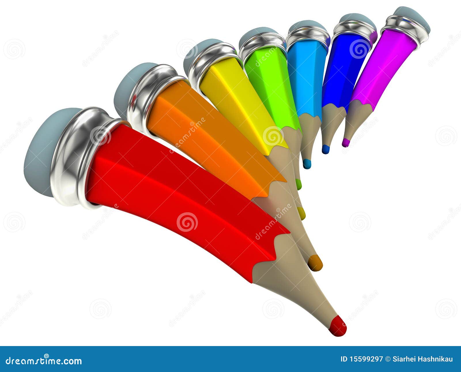 Color pencils. Cartoon 3D. stock illustration. Illustration of color ...