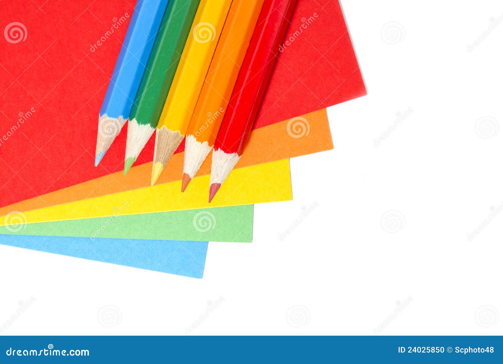 Color Pencils with Color Paper Stock Photo - Image of pattern, board ...