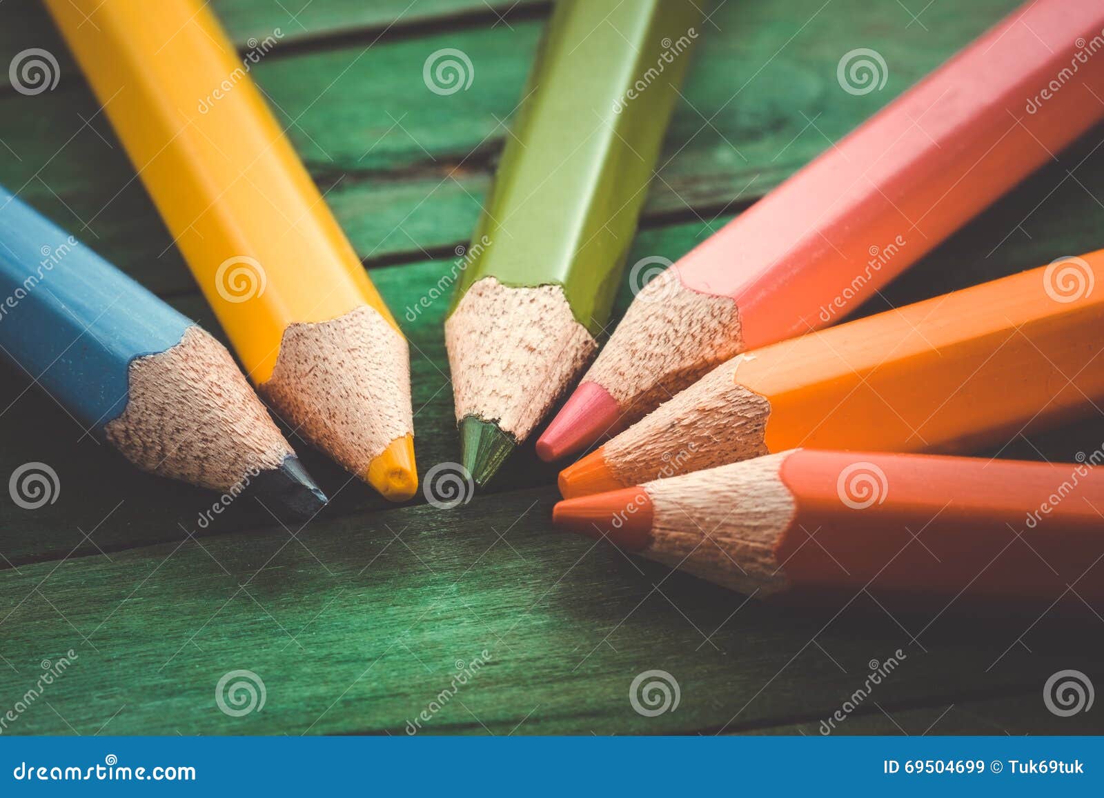 Color Pencils with Filter Effect Retro Vintage Stock Image - Image of ...