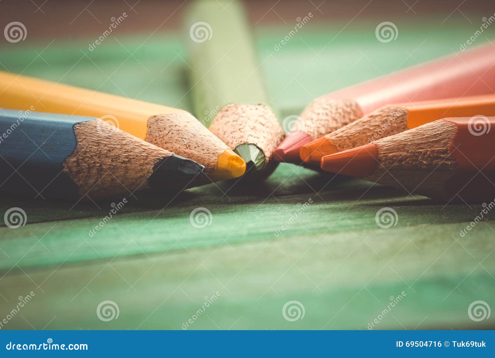 Color Pencils with Filter Effect Retro Vintage Stock Photo - Image of ...