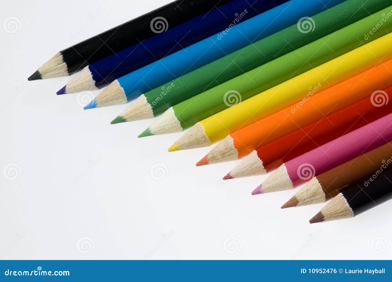 Color Pencils Form a Diagonal Stock Photo - Image of brown, school ...