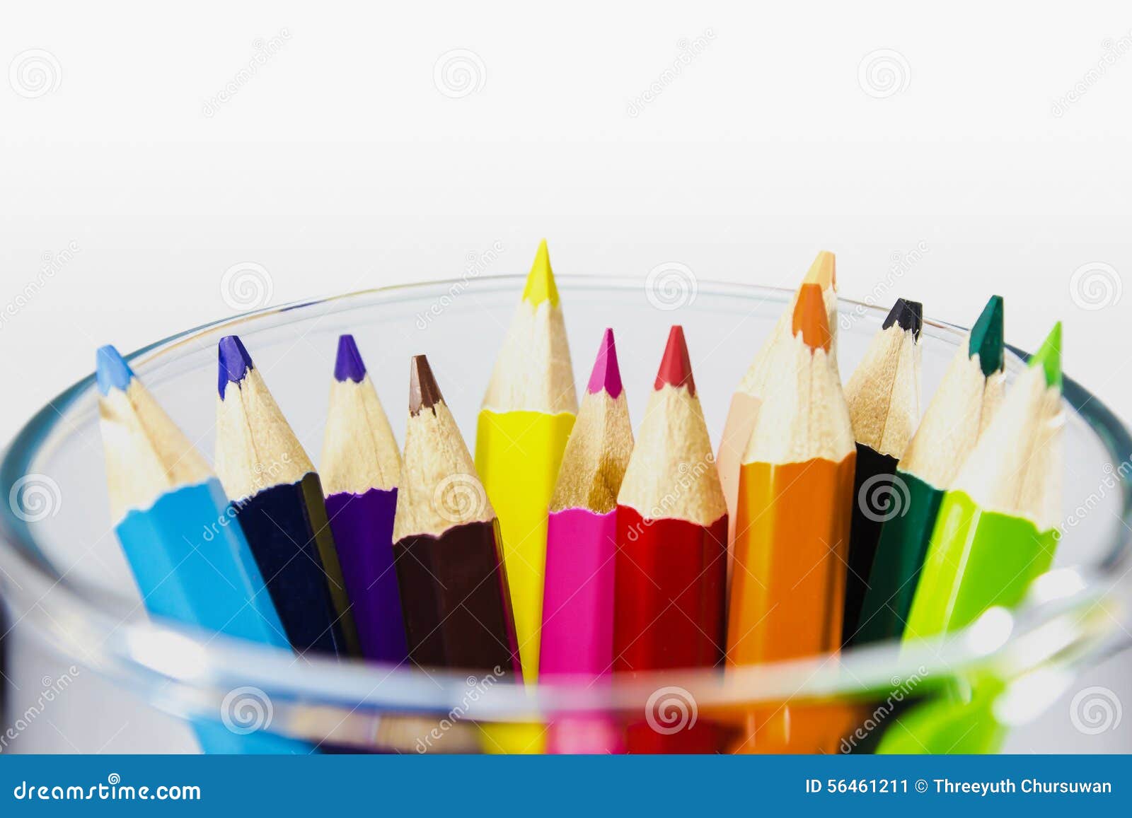 Color Pencils in Glass on Isolated Background Stock Image - Image of ...