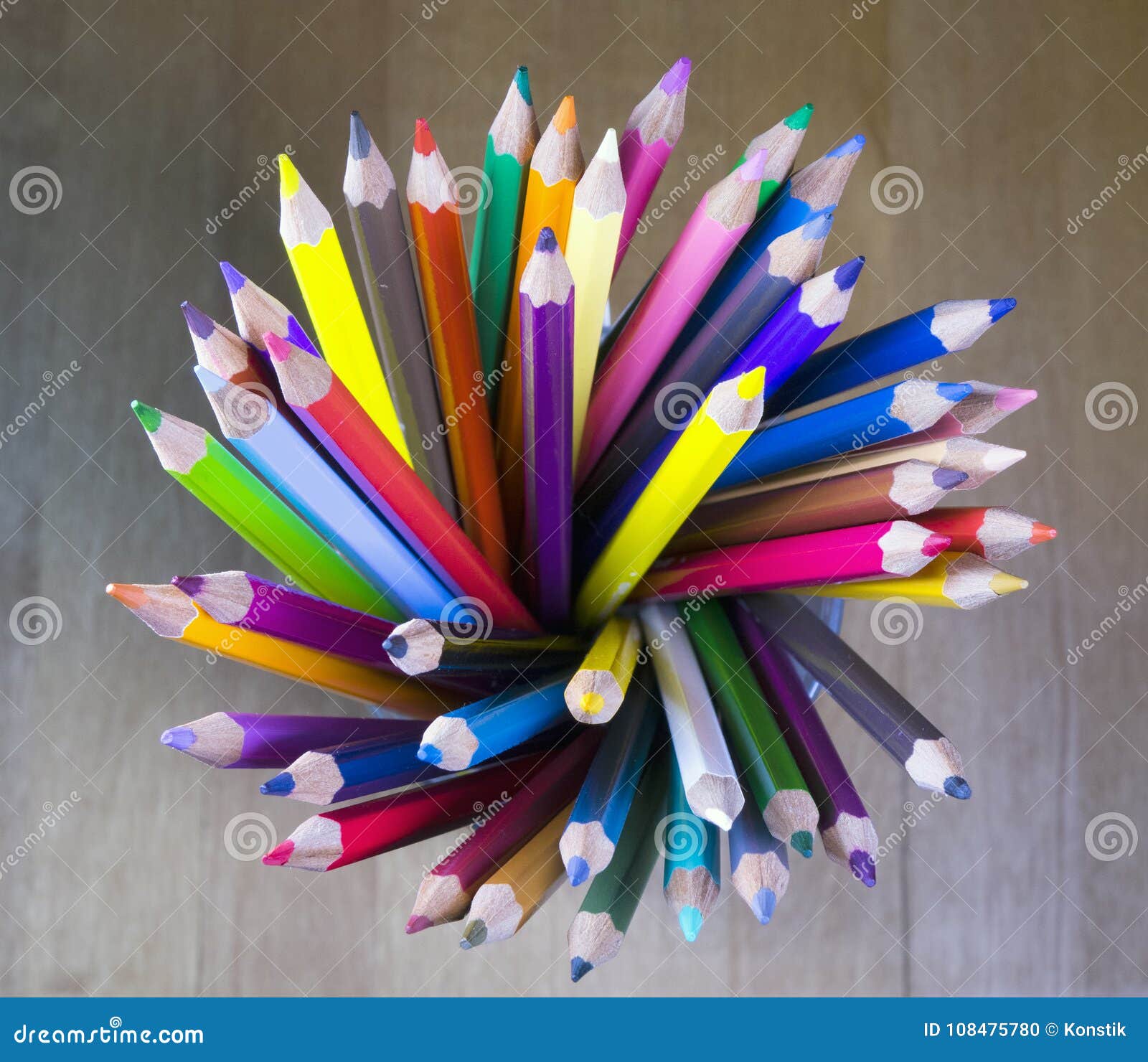 Color Pencils in a Glass, Top View Stock Photo - Image of pastel ...