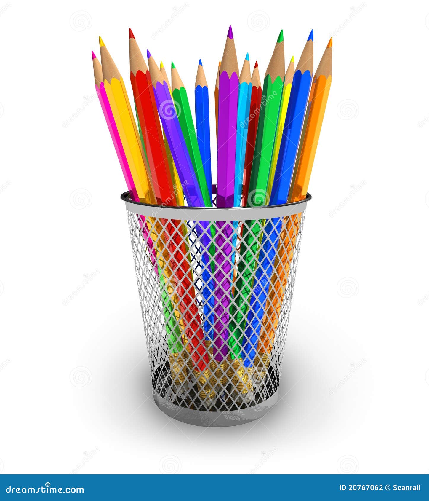 Color pencils in holder stock illustration. Illustration of crayon ...