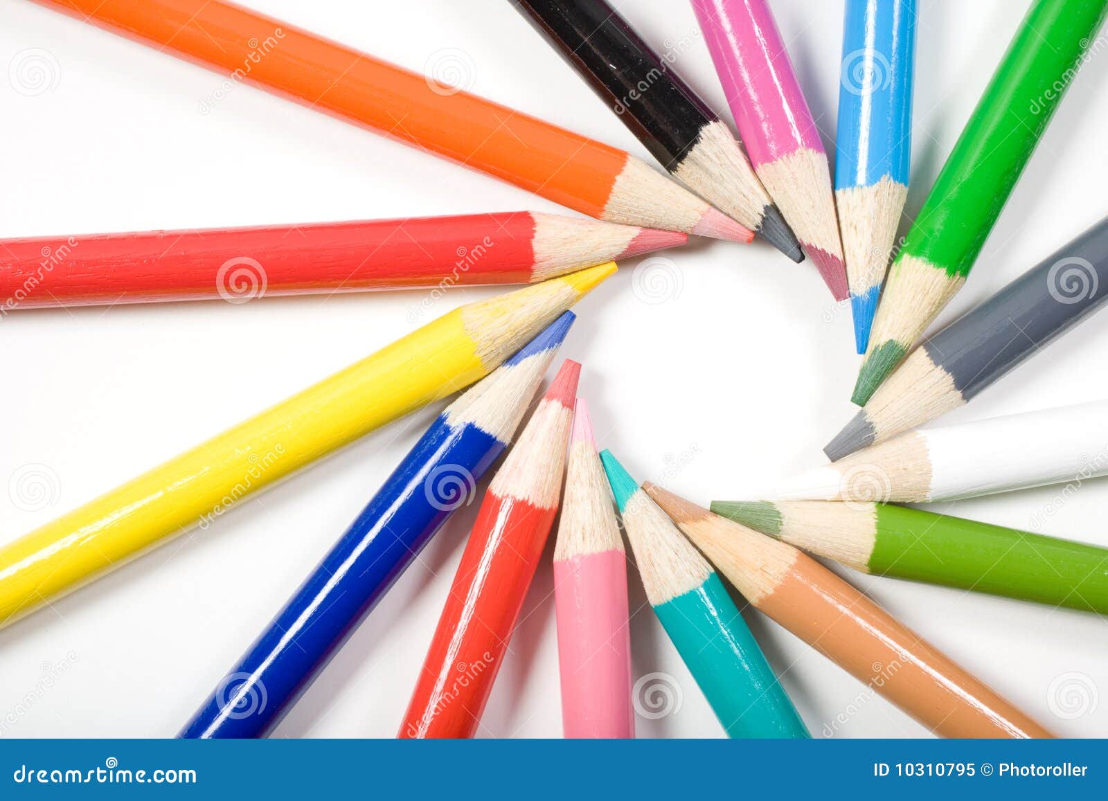 Color Pencils Isolated on White Stock Image - Image of education ...