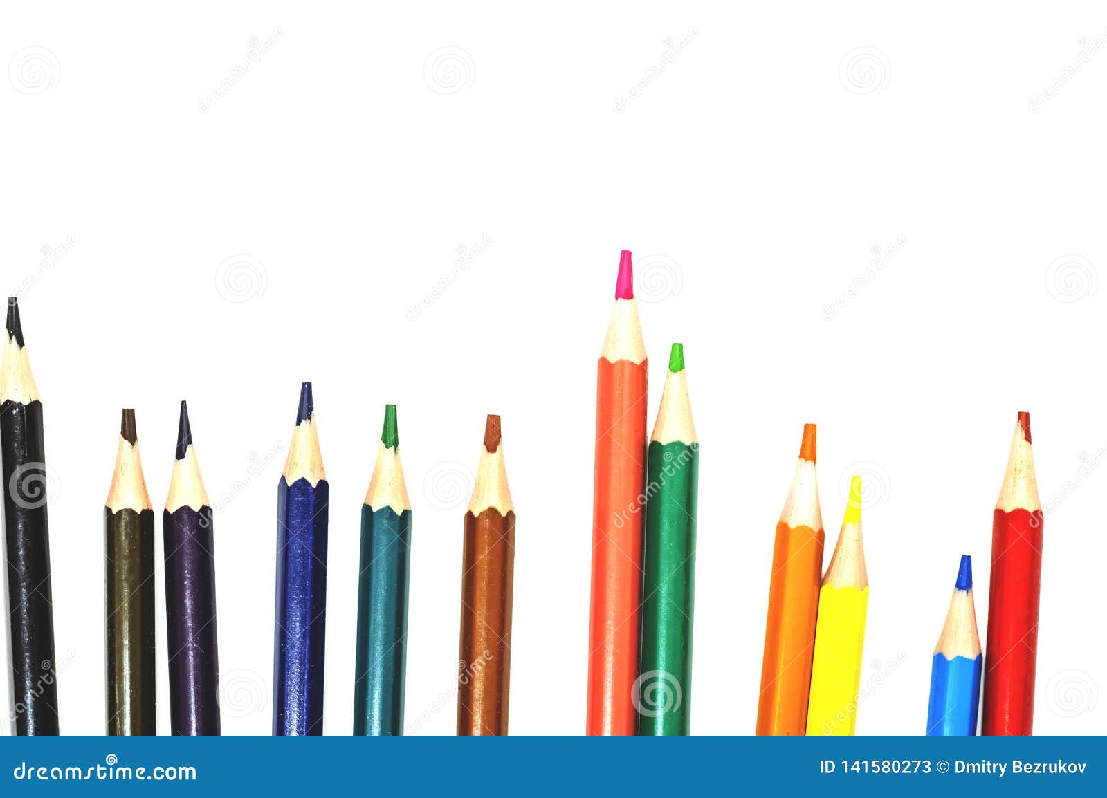 Color Pencils on Isolated White Background Stock Image - Image of ...
