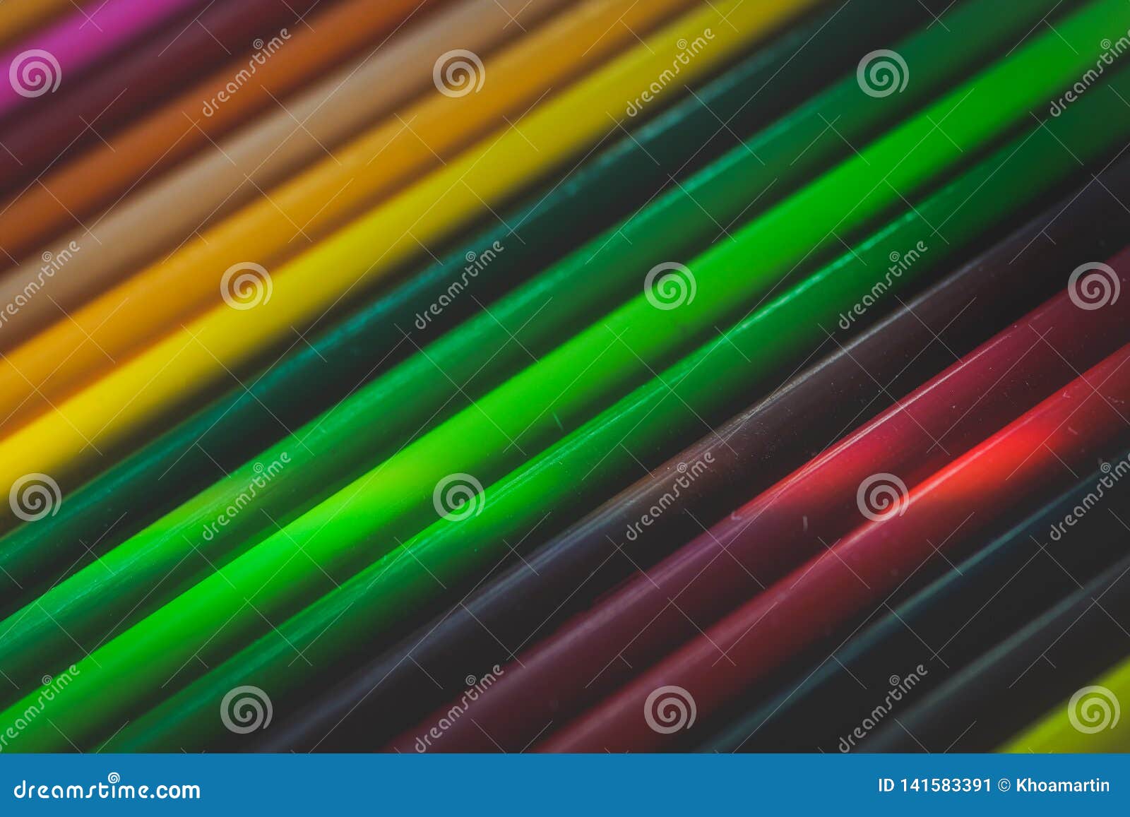 Color Pencils Line Up Beautifully Stock Image - Image of orange, blue ...