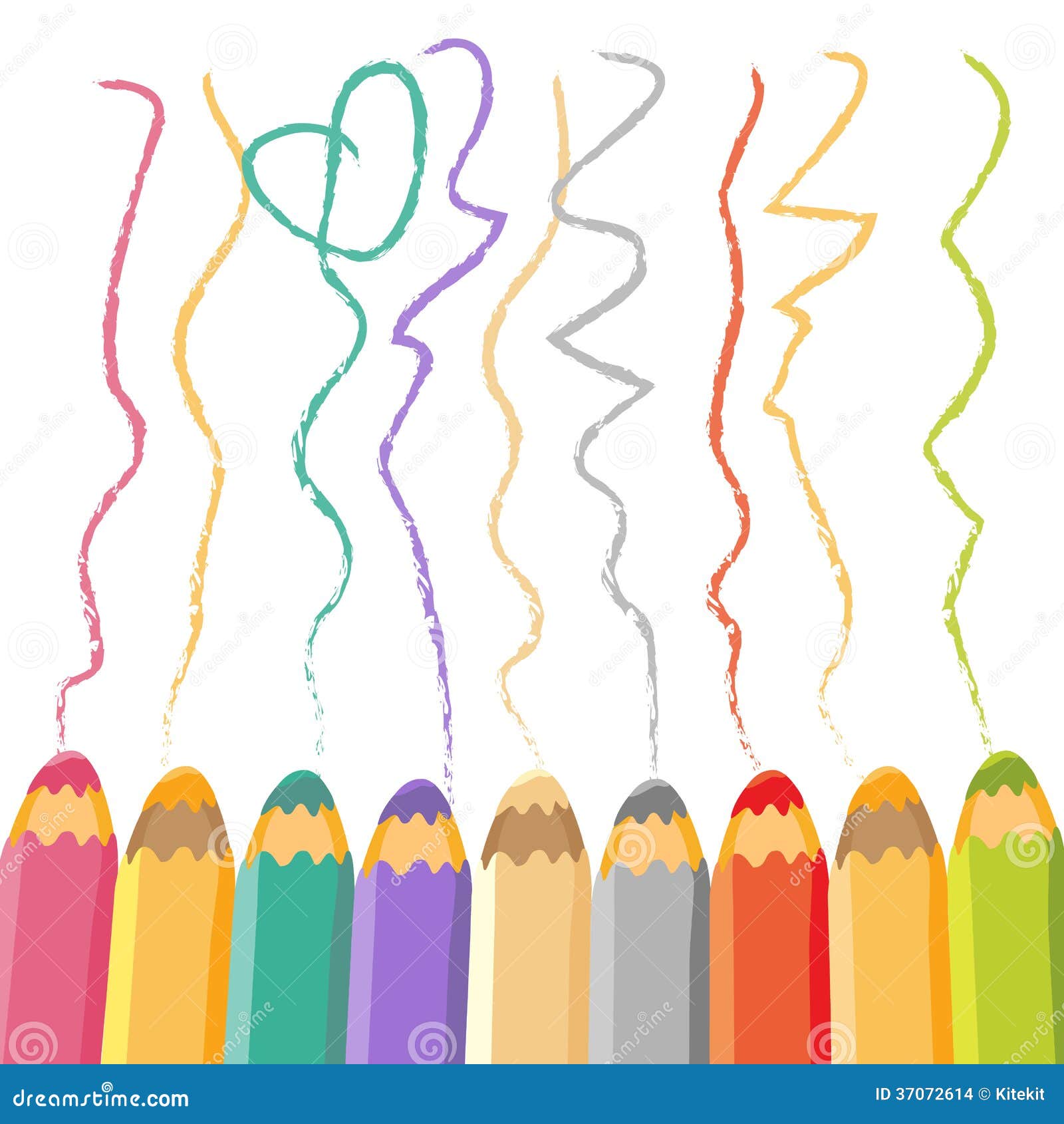 Color pencils with line stock vector. Illustration of grammar - 37072614
