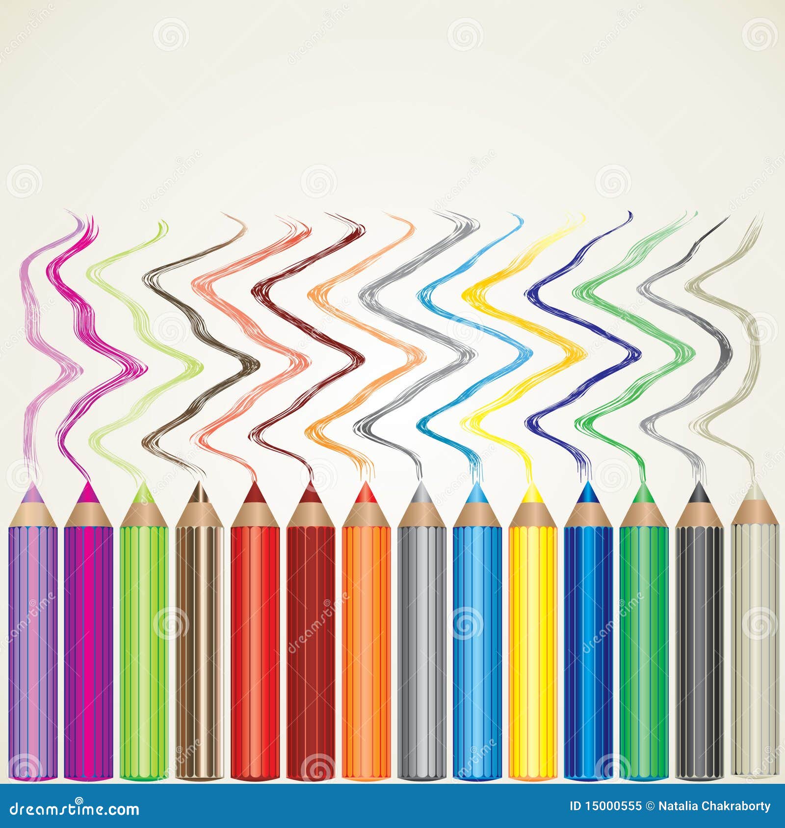 Color pencils and lines stock vector. Illustration of notebook - 15000555