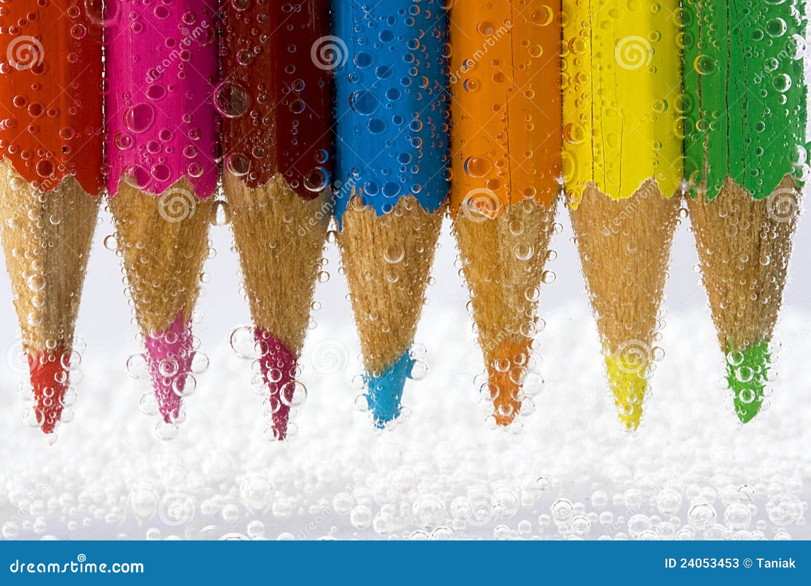 Color Pencils Macro with Bubbles Stock Image - Image of build, green ...