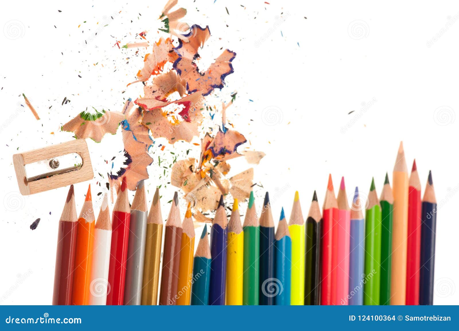 Color Pencils Over White Background Stock Photo - Image of draw, pencil ...