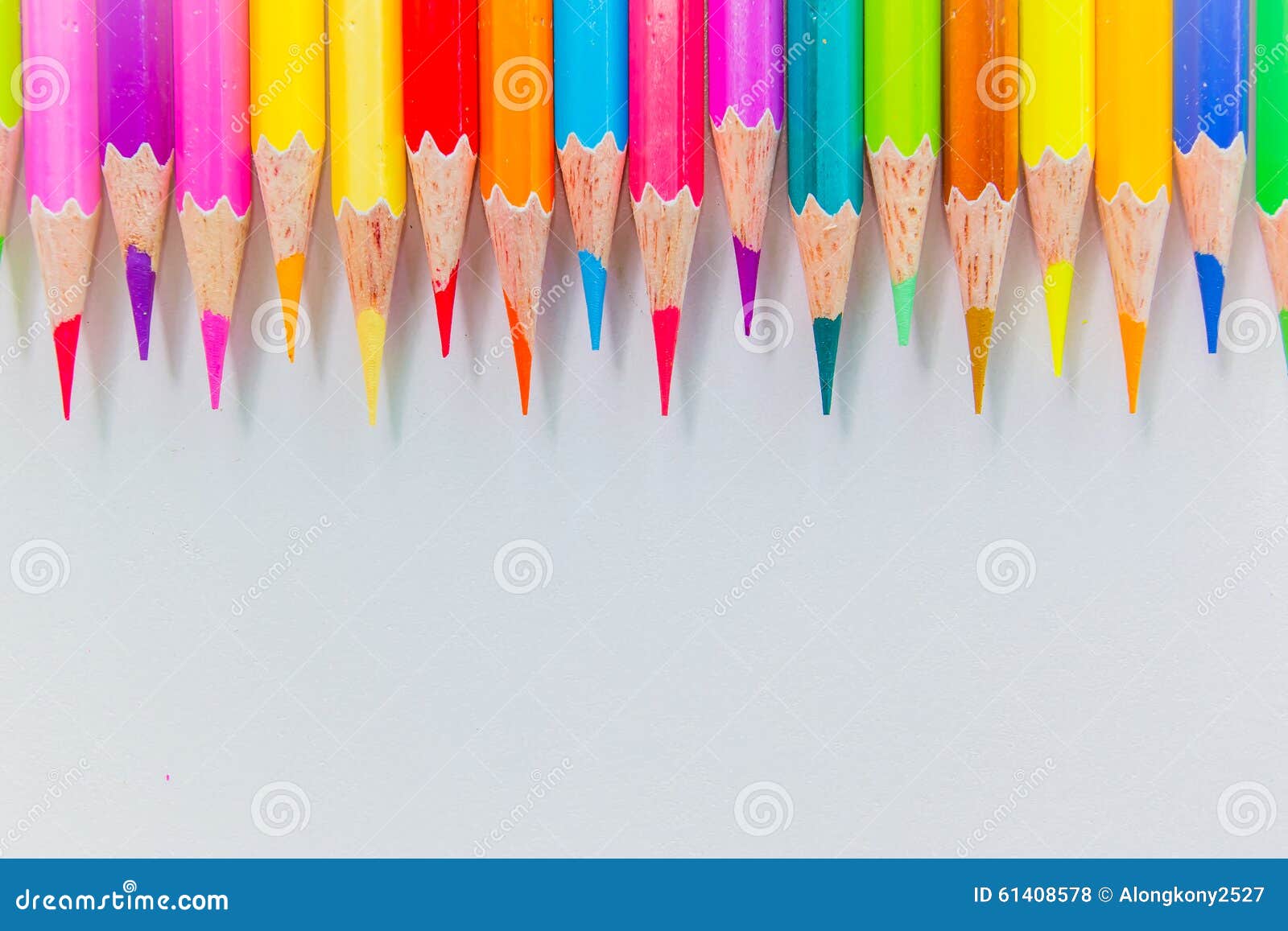 Color Pencils Over White Background Close Up Stock Photo - Image of ...
