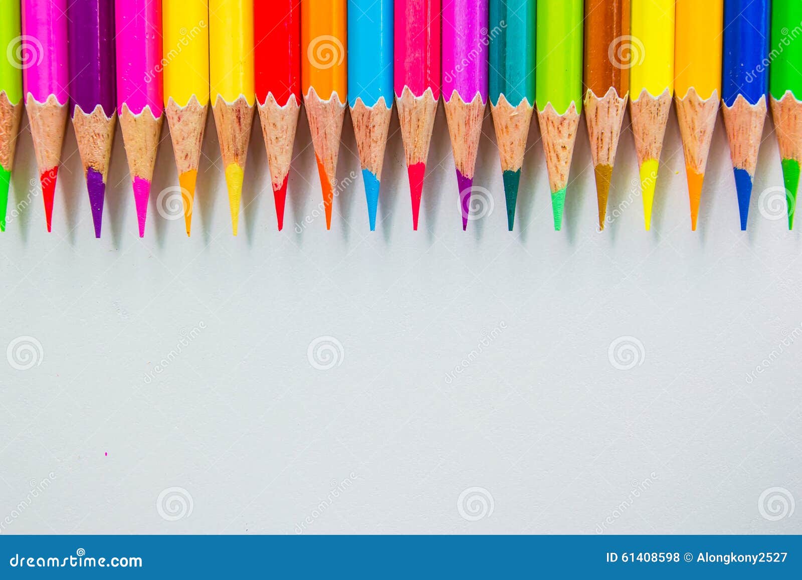 Color Pencils Over White Background Close Up Stock Photo - Image of ...